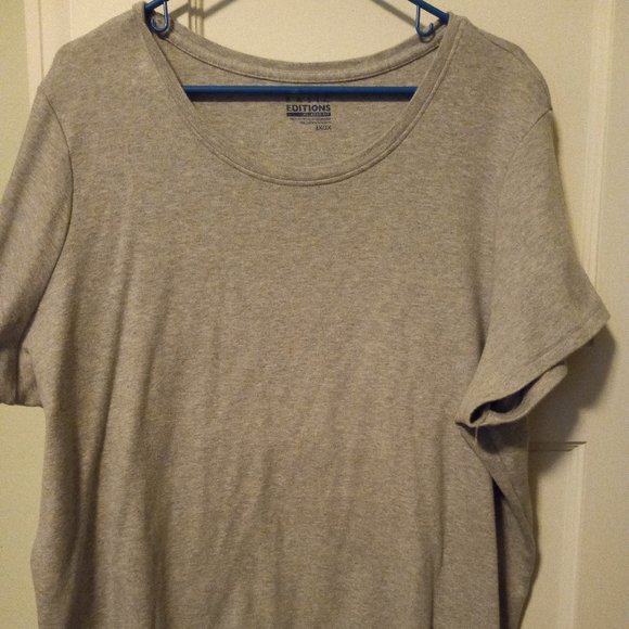 Basic Editions | Tops | Basic Editions Relaxed Fit 3x Gray Short Sleeve Tee | Poshmark